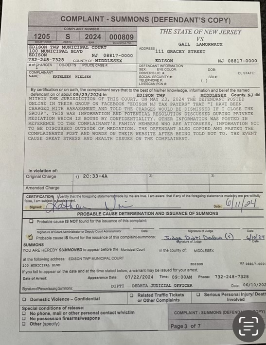 Edison Facebook Group Moderator Faces Second Harassment Charge Amidst ...