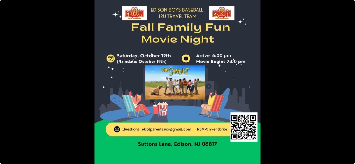 Edison Boys Baseball To Hosts Family Movie Night - Edison Reporter